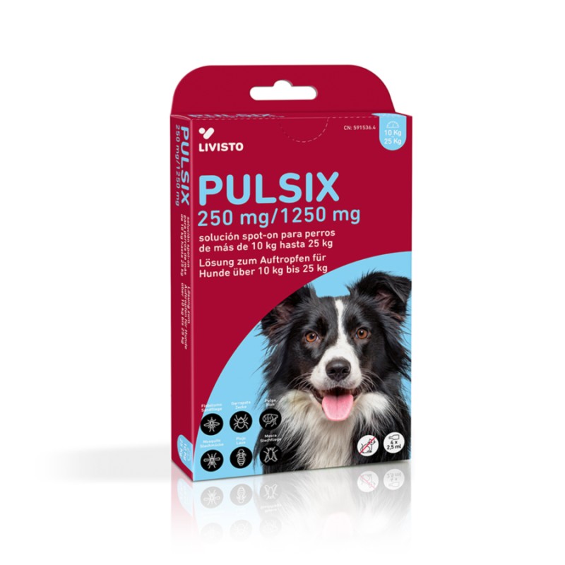 PULSIX 250 MG 1250 MG SPOT-ON PERROS 10 - 25 KG 4 PIP | Proyma Ganadera ...