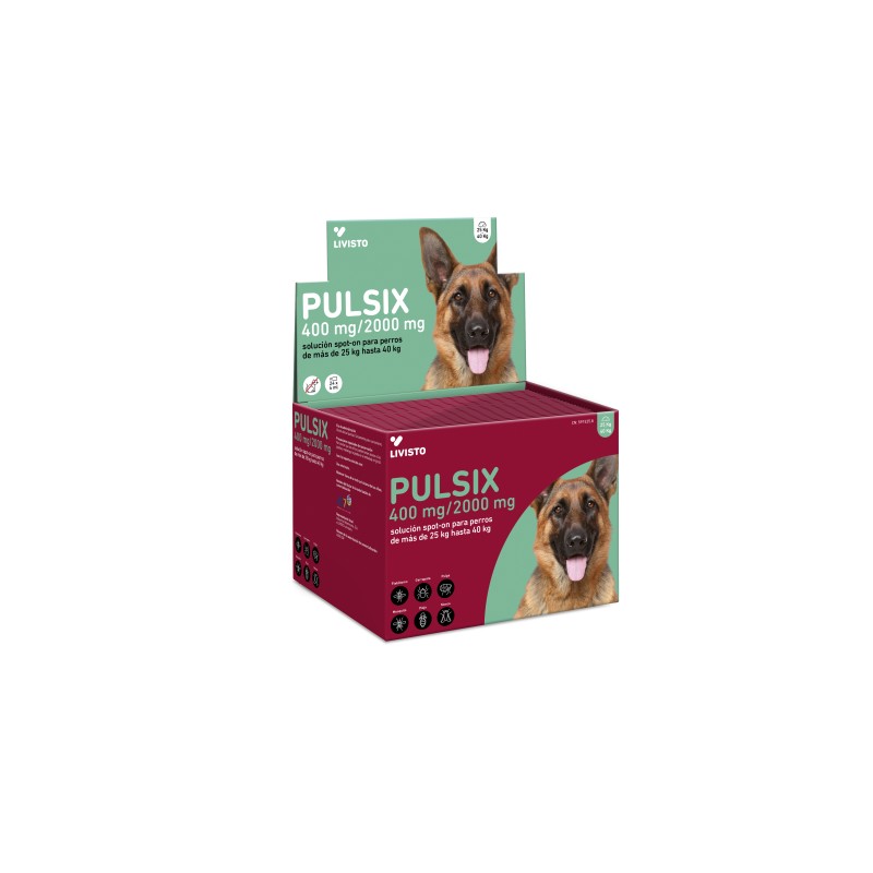 PULSIX 400 MG 2000 MG SPOT-ON PERROS 25 - 40 KG 24 PIP | Proyma ...